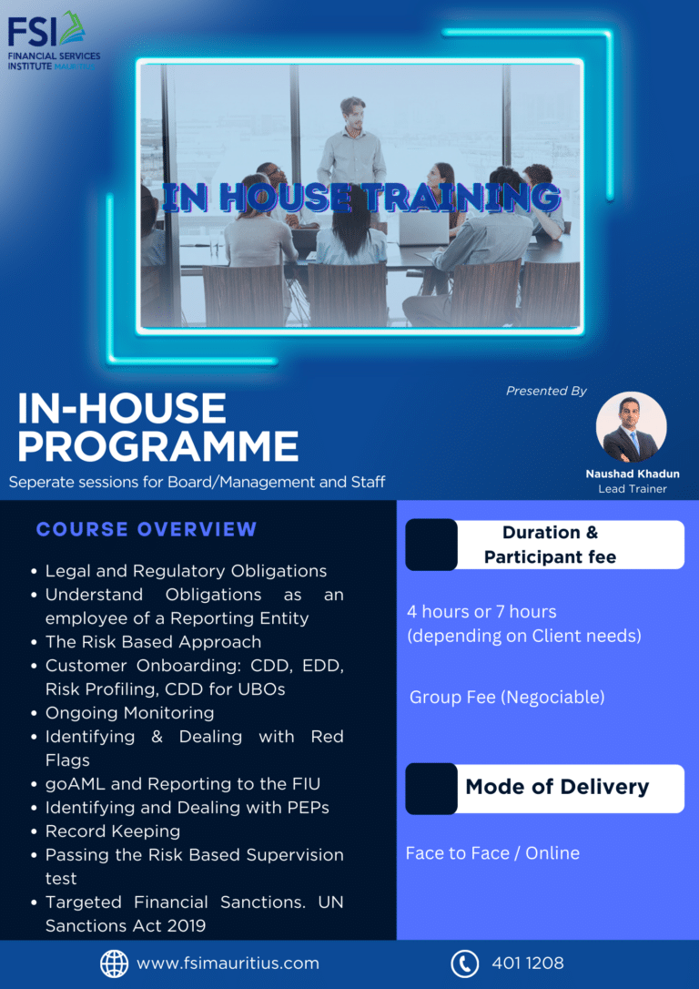 In-House Programme – Mauritius Finance